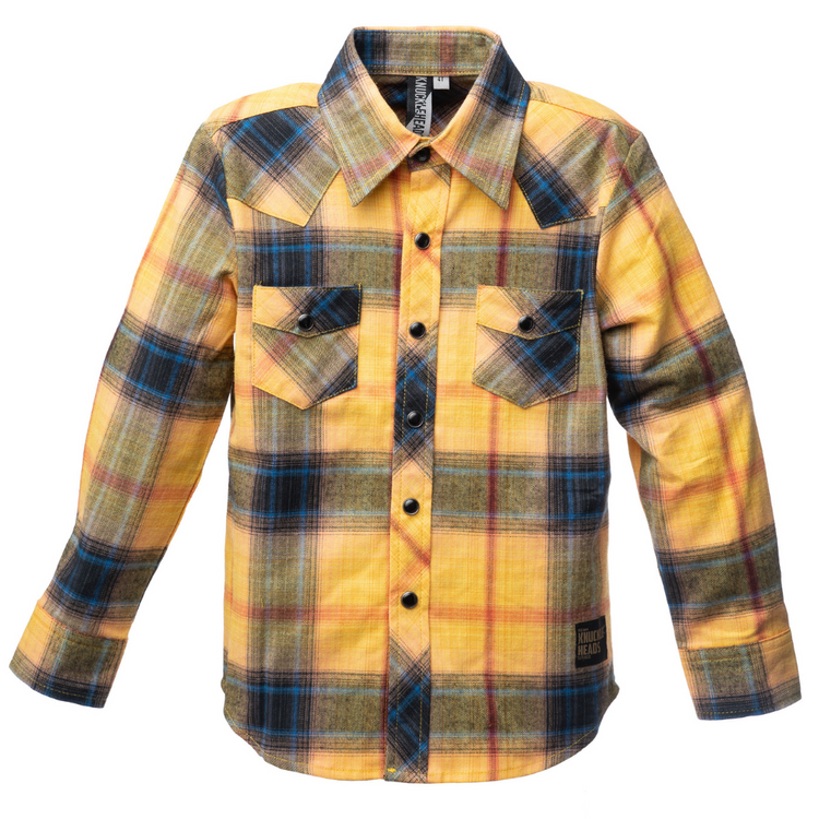 Yellow Highland Flannel Button Down Shirt for Boys 6 Months to 10 Years ...
